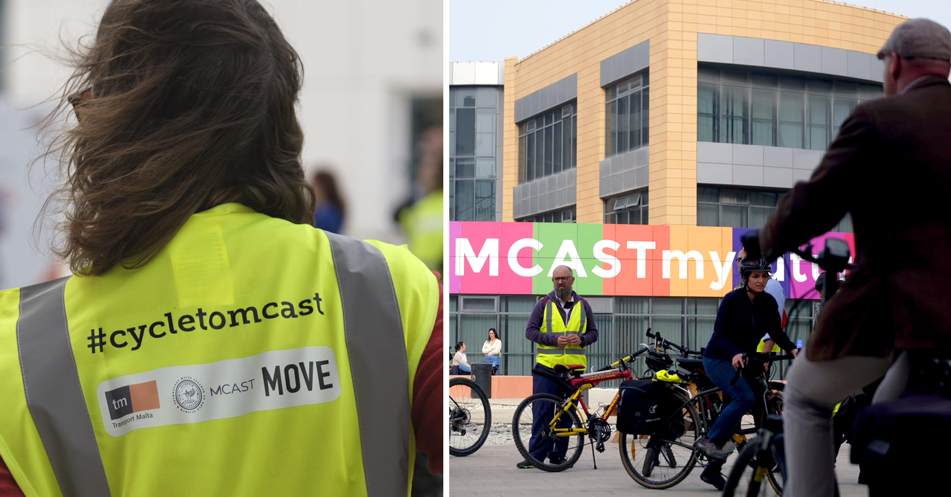 MCAST students and teachers bike it to school