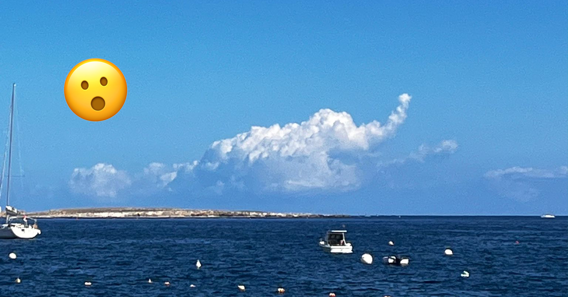 Elephant-shaped cloud emerges over St. Paul's Islands