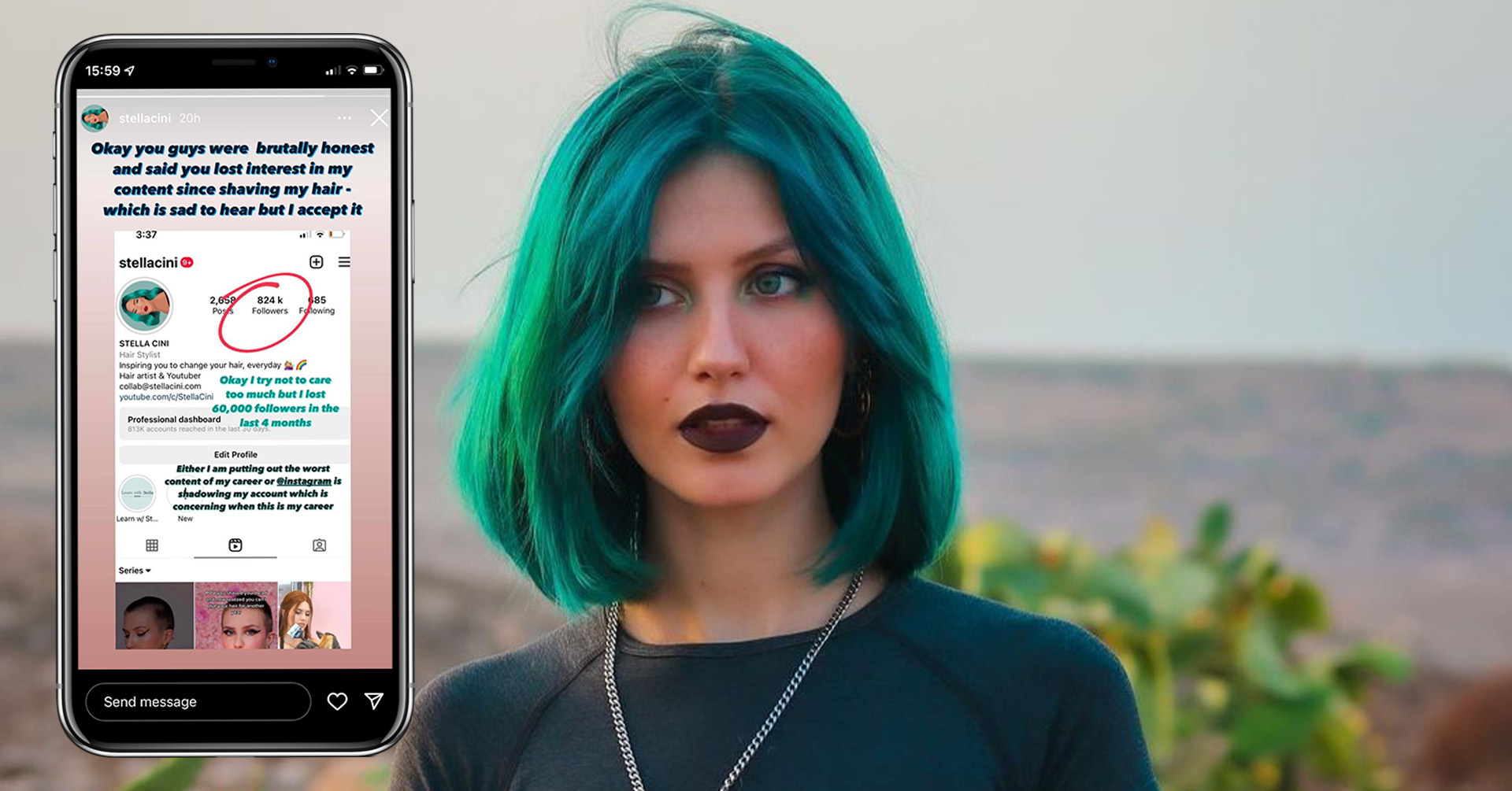 Stella Cini shares career concerns over drop in Instagram following